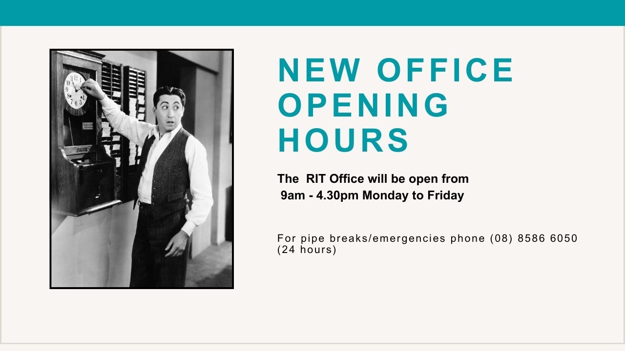 New Opening Hours at the RIT Office – Renmark Irrigation Trust